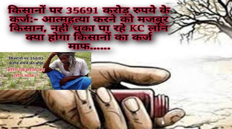 किसानों पर 35691 करोड़ रुपये के कर्ज:- आत्महत्या करने को मजबूर किसान, नहीं चुका पा रहे KC लोन ...