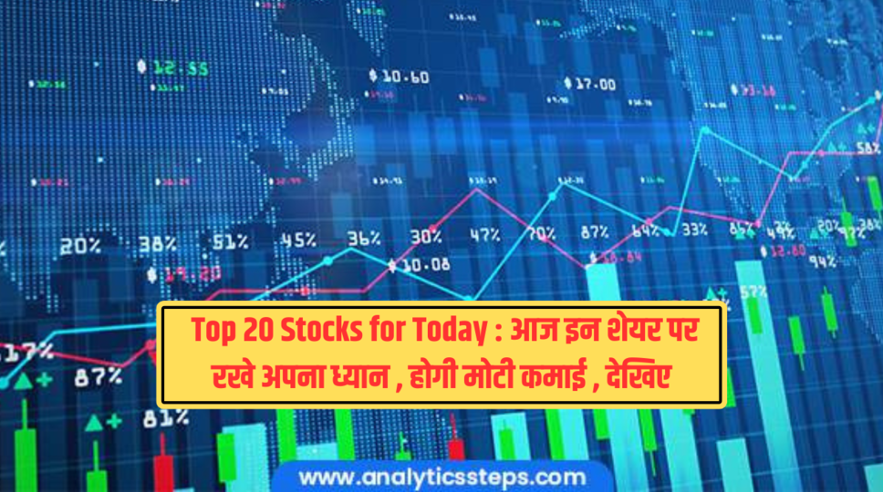 Top 20 Stocks for Today : आज इन शेयर पर रखे अपना ध्यान , होगी मोटी कमाई ...